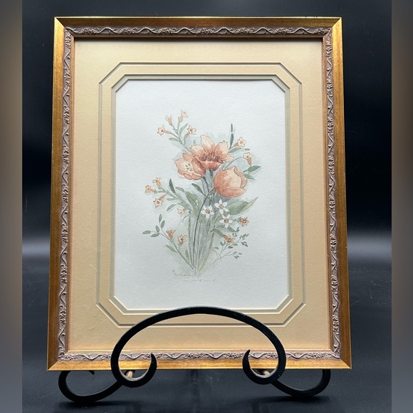 Vintage | Wall Decor | Vintage Mary Bertrand Watercolor Floral Numbered ...
